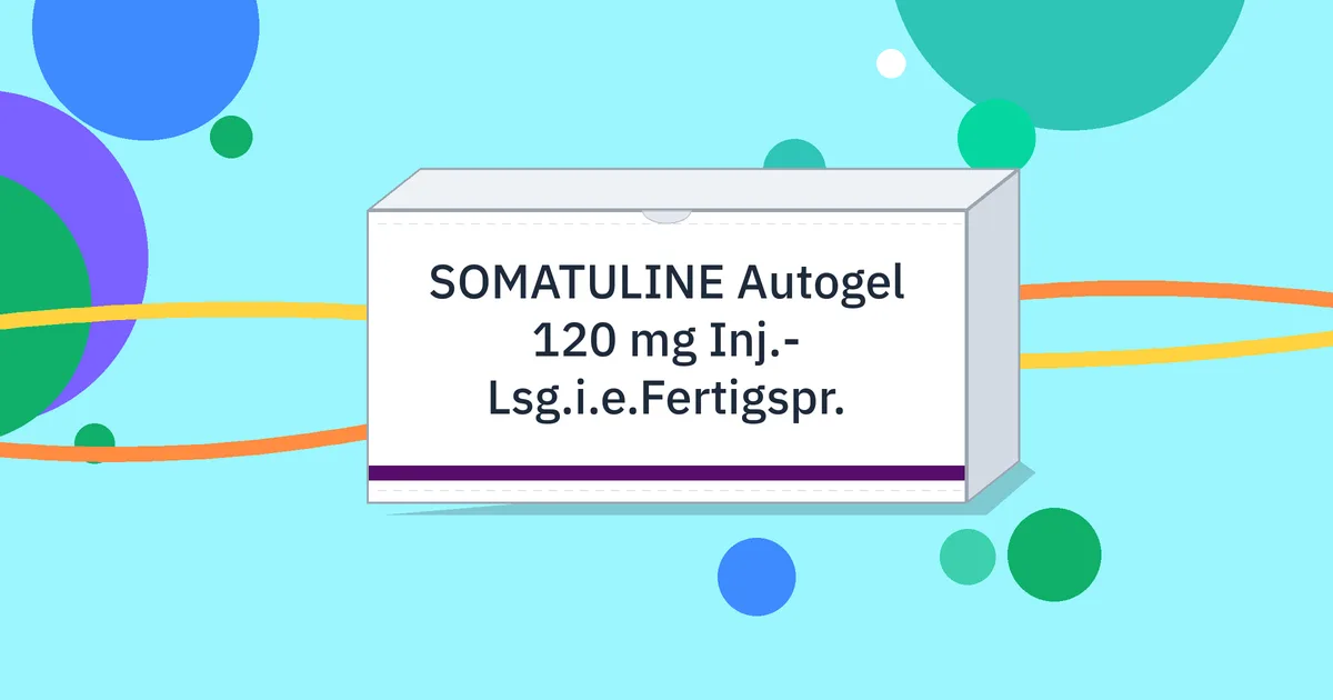 Symbolbild: Packung mit der Aufschrift SOMATULINE Autogel 120 mg Inj.-Lsg.i.e.Fertigspr. (PZN 18762816) – Verfügbarkeit und Bezug in Apotheken in Frankfurt am Main