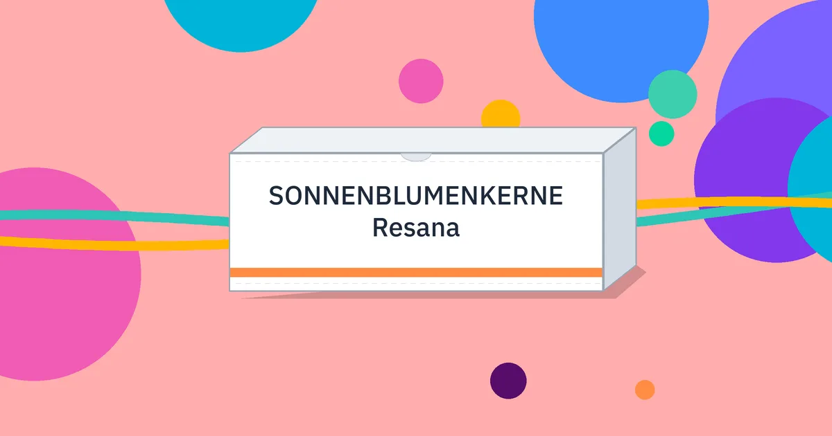 Symbolbild: Packung mit der Aufschrift SONNENBLUMENKERNE Resana (PZN 03435738) – Verfügbarkeit und Bezug in Apotheken in Frankfurt am Main