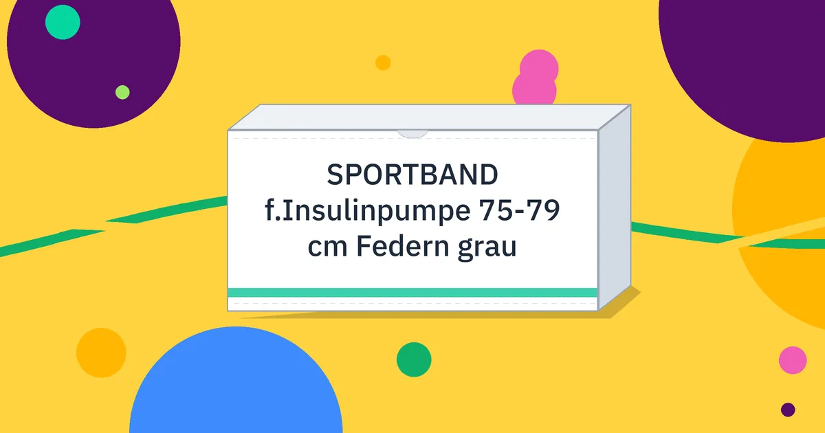 Symbolbild: Packung mit der Aufschrift SPORTBAND f.Insulinpumpe 75-79 cm Federn grau (PZN 13916580) – Verfügbarkeit und Bezug in Apotheken in Frankfurt am Main