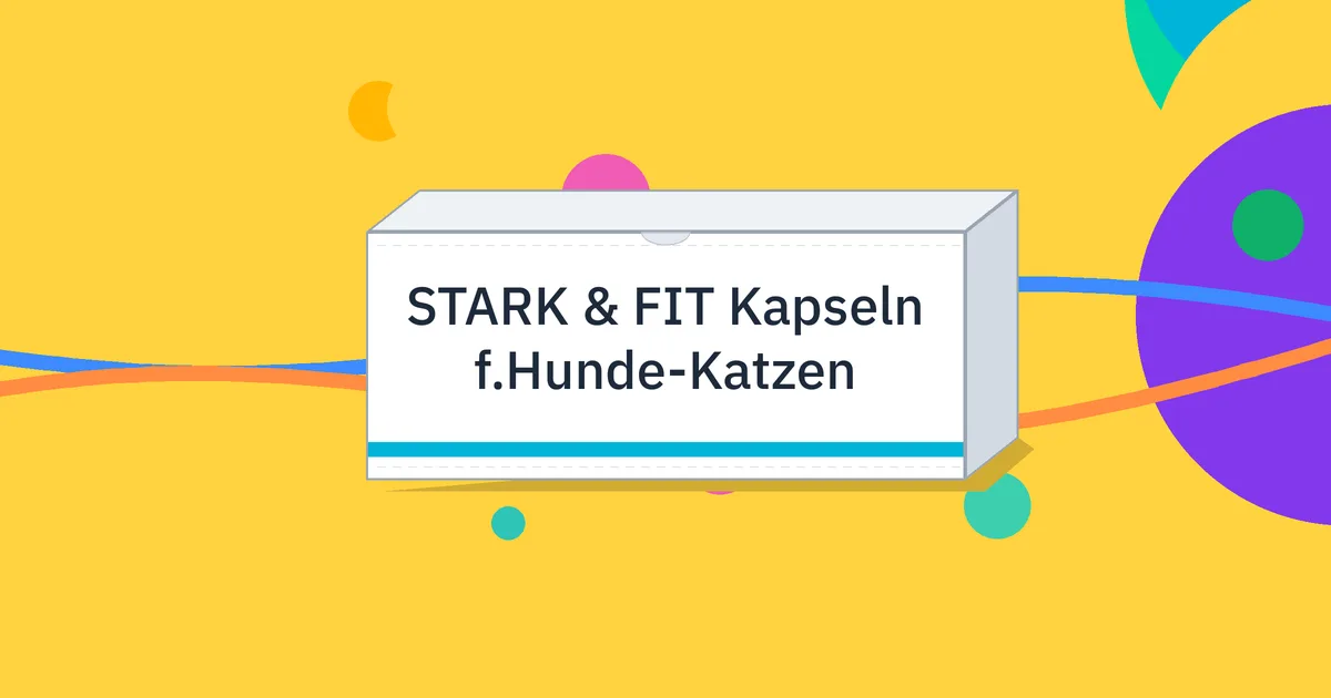 Symbolbild: Packung mit der Aufschrift STARK & FIT Kapseln f.Hunde-Katzen (PZN 19459385) – Verfügbarkeit und Bezug in Apotheken in Frankfurt am Main