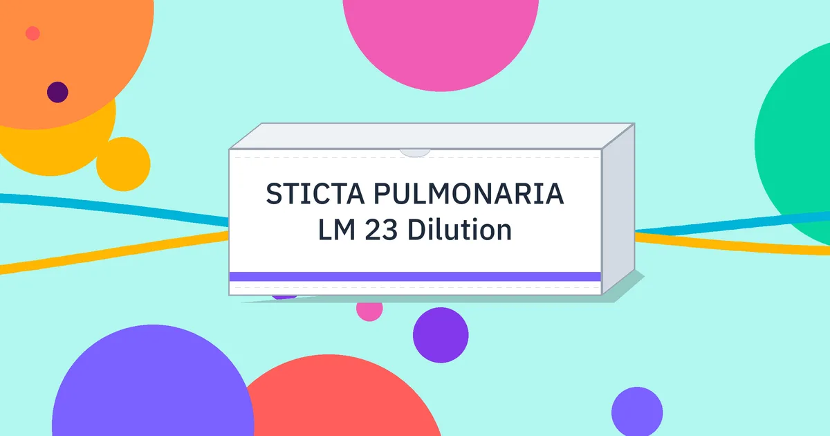 Symbolbild: Packung mit der Aufschrift STICTA PULMONARIA LM 23 Dilution (PZN 13200580) – Verfügbarkeit und Bezug in Apotheken in Frankfurt am Main