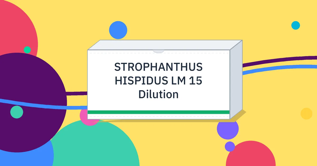 Symbolbild: Packung mit der Aufschrift STROPHANTHUS HISPIDUS LM 15 Dilution (PZN 13205376) – Verfügbarkeit und Bezug in Apotheken in Frankfurt am Main