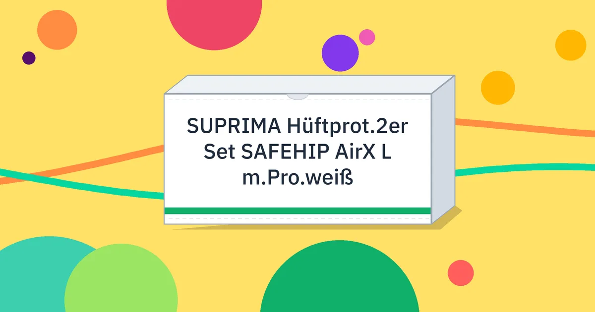 Symbolbild: Packung mit der Aufschrift SUPRIMA Hüftprot.2er Set SAFEHIP AirX L m.Pro.weiß (PZN 13818311) – Verfügbarkeit und Bezug in Apotheken in Frankfurt am Main