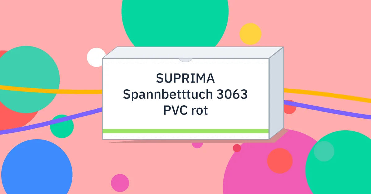 Symbolbild: Packung mit der Aufschrift SUPRIMA Spannbetttuch 3063 PVC rot (PZN 01226060) – Verfügbarkeit und Bezug in Apotheken in Frankfurt am Main