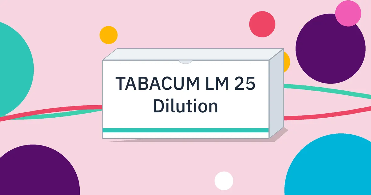 Symbolbild: Packung mit der Aufschrift TABACUM LM 25 Dilution (PZN 13212732) – Verfügbarkeit und Bezug in Apotheken in Frankfurt am Main