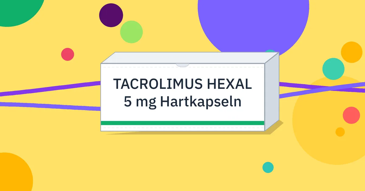 Symbolbild: Packung mit der Aufschrift TACROLIMUS HEXAL 5 mg Hartkapseln (PZN 00354040) – Verfügbarkeit und Bezug in Apotheken in Frankfurt am Main