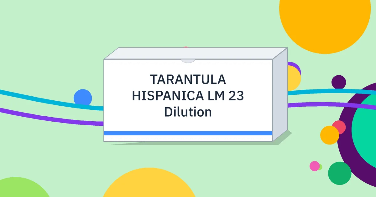 Symbolbild: Packung mit der Aufschrift TARANTULA HISPANICA LM 23 Dilution (PZN 13214027) – Verfügbarkeit und Bezug in Apotheken in Frankfurt am Main