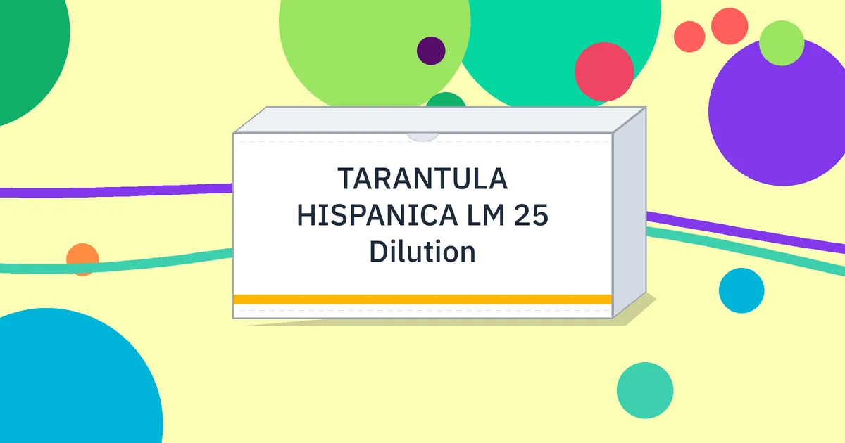 Symbolbild: Packung mit der Aufschrift TARANTULA HISPANICA LM 25 Dilution (PZN 13214033) – Verfügbarkeit und Bezug in Apotheken in Frankfurt am Main