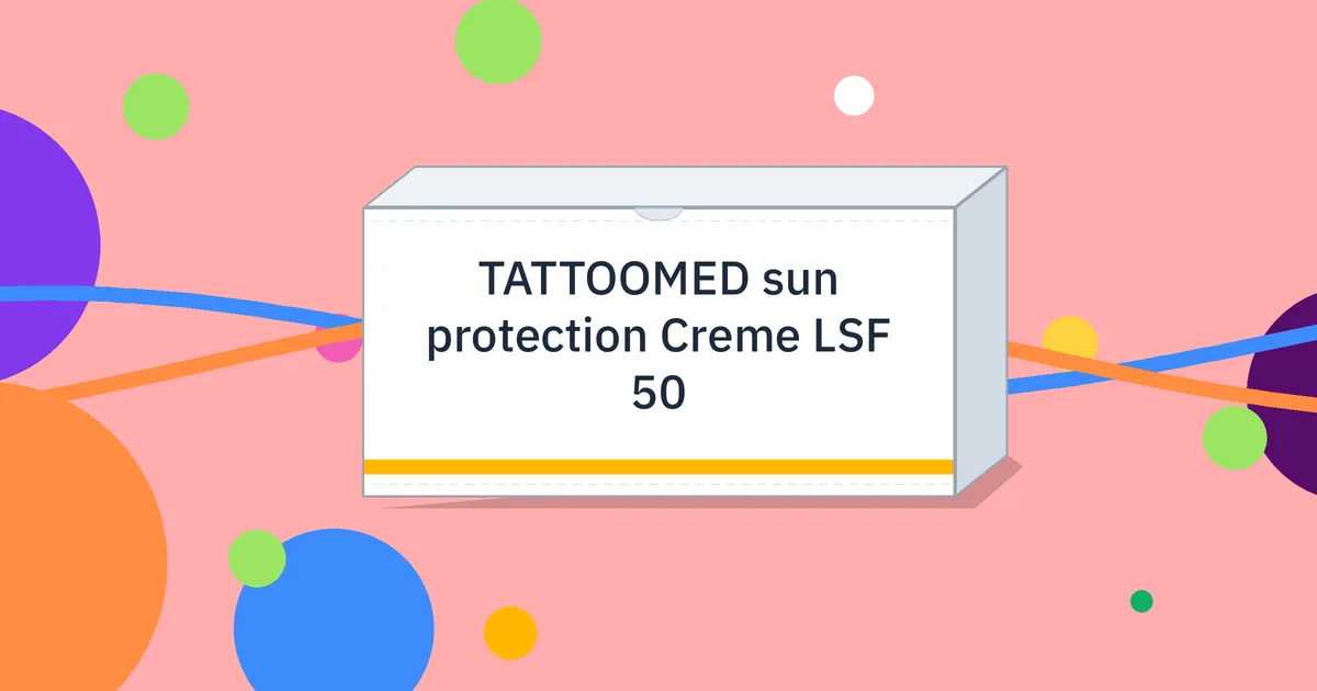 Symbolbild: Packung mit der Aufschrift TATTOOMED sun protection Creme LSF 50 (PZN 13305899) – Verfügbarkeit und Bezug in Apotheken in Frankfurt am Main