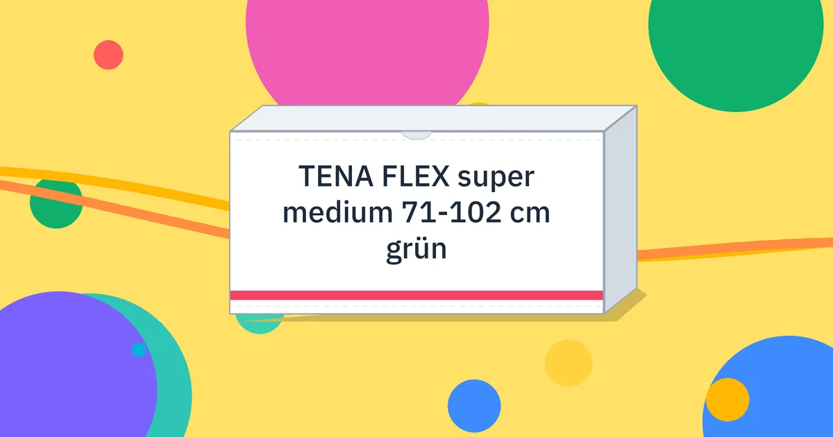 Symbolbild: Packung mit der Aufschrift TENA FLEX super medium 71-102 cm grün (PZN 05517127) – Verfügbarkeit und Bezug in Apotheken in Frankfurt am Main