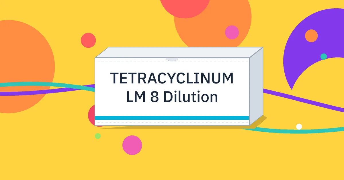 Symbolbild: Packung mit der Aufschrift TETRACYCLINUM LM 8 Dilution (PZN 13688937) – Verfügbarkeit und Bezug in Apotheken in Frankfurt am Main