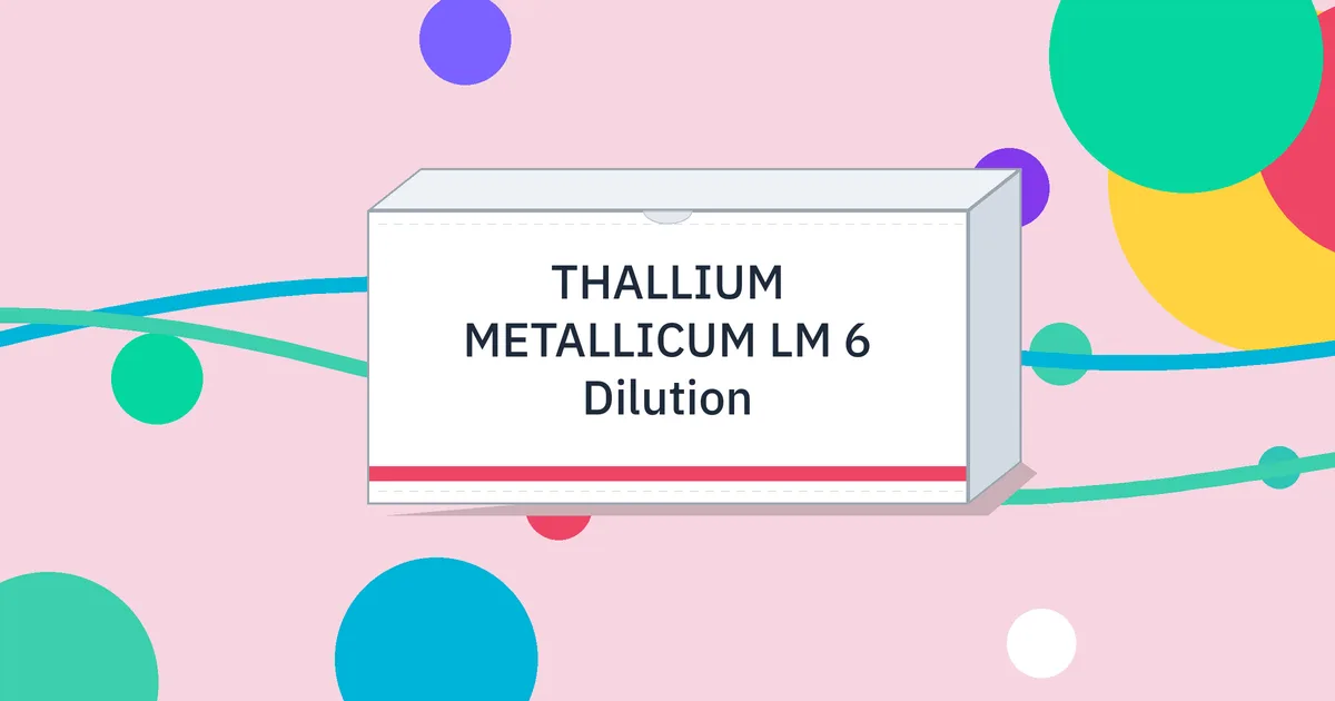 Symbolbild: Packung mit der Aufschrift THALLIUM METALLICUM LM 6 Dilution (PZN 10919247) – Verfügbarkeit und Bezug in Apotheken in Frankfurt am Main