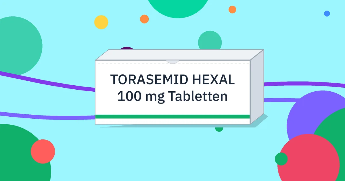 Symbolbild: Packung mit der Aufschrift TORASEMID HEXAL 100 mg Tabletten (PZN 03650365) – Verfügbarkeit und Bezug in Apotheken in Frankfurt am Main