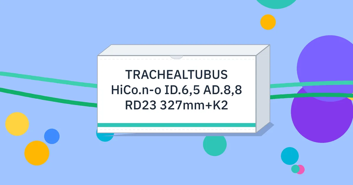 Symbolbild: Packung mit der Aufschrift TRACHEALTUBUS HiCo.n-o ID.6,5 AD.8,8 RD23 327mm+K2 (PZN 08884932) – Verfügbarkeit und Bezug in Apotheken in Frankfurt am Main