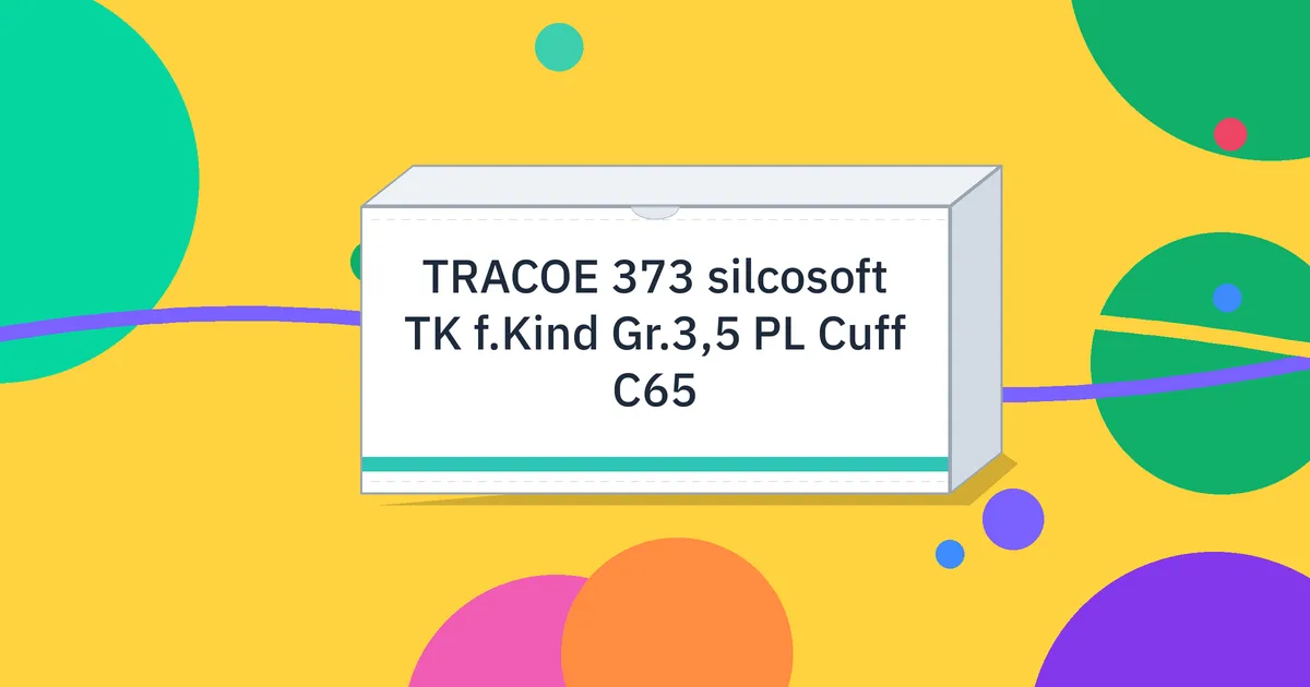Symbolbild: Packung mit der Aufschrift TRACOE 373 silcosoft TK f.Kind Gr.3,5 PL Cuff C65 (PZN 14317137) – Verfügbarkeit und Bezug in Apotheken in Frankfurt am Main
