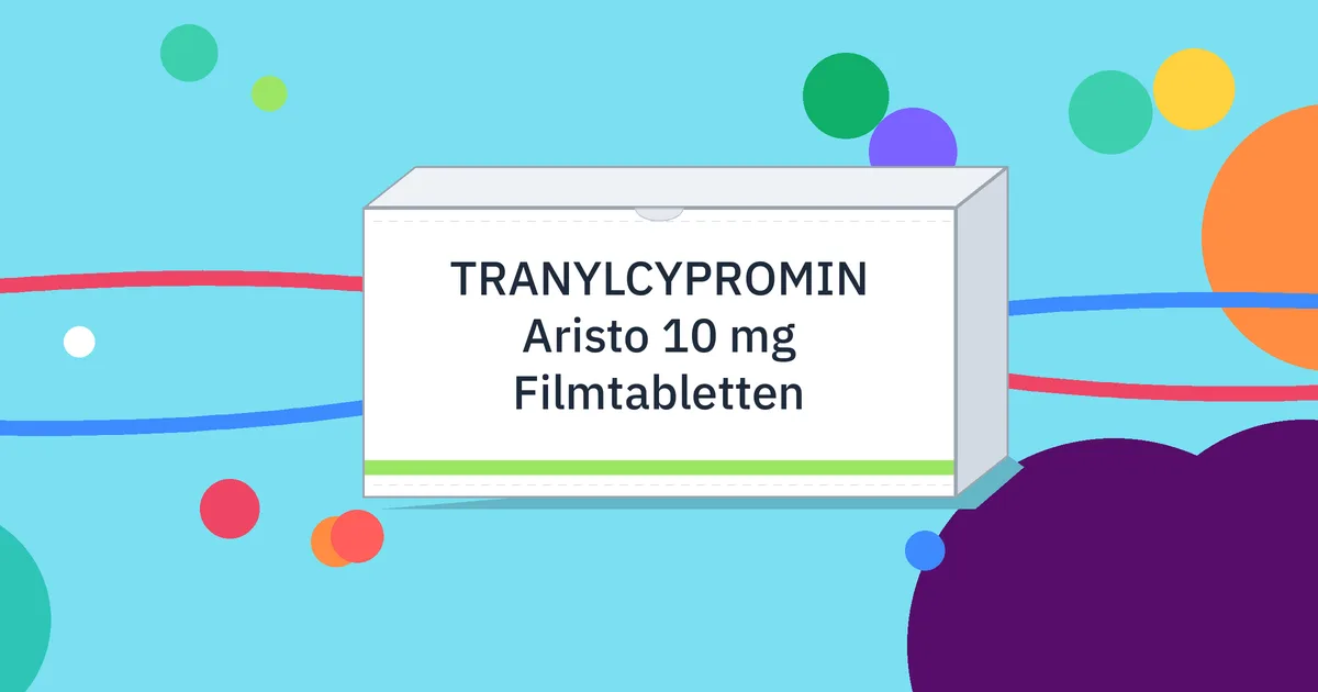 Symbolbild: Packung mit der Aufschrift TRANYLCYPROMIN Aristo 10 mg Filmtabletten (PZN 12461812) – Verfügbarkeit und Bezug in Apotheken in Frankfurt am Main