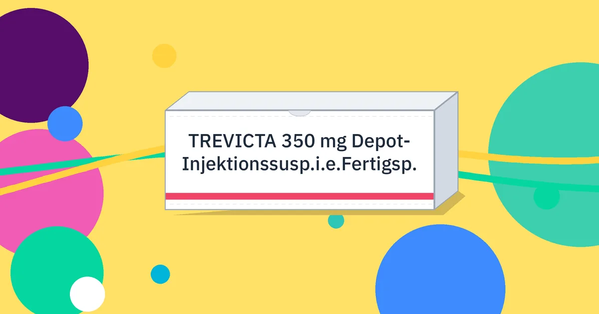 Symbolbild: Packung mit der Aufschrift TREVICTA 350 mg Depot-Injektionssusp.i.e.Fertigsp. (PZN 19871482) – Verfügbarkeit und Bezug in Apotheken in Frankfurt am Main