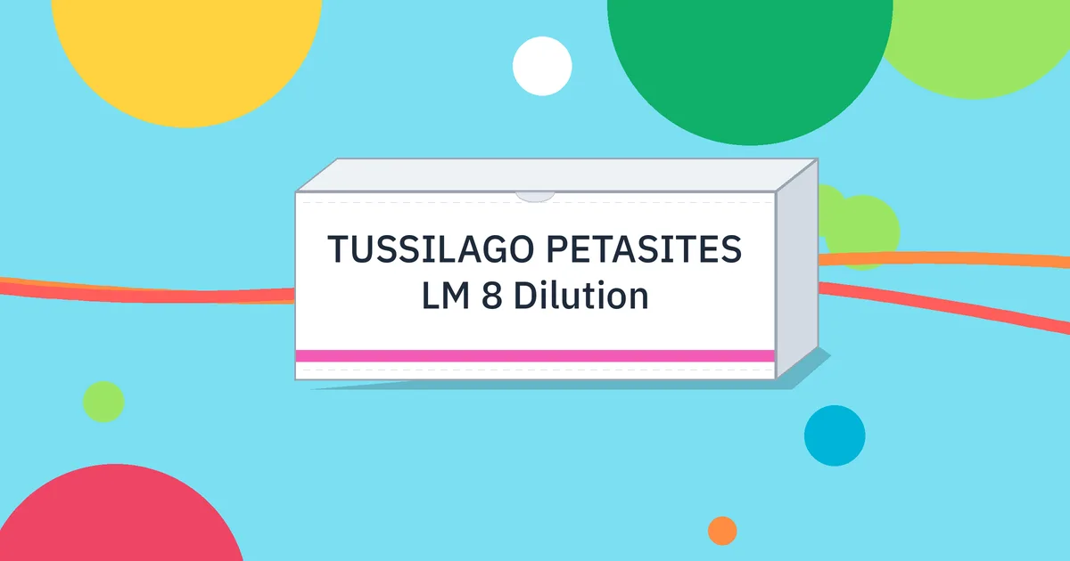 Symbolbild: Packung mit der Aufschrift TUSSILAGO PETASITES LM 8 Dilution (PZN 13254280) – Verfügbarkeit und Bezug in Apotheken in Frankfurt am Main