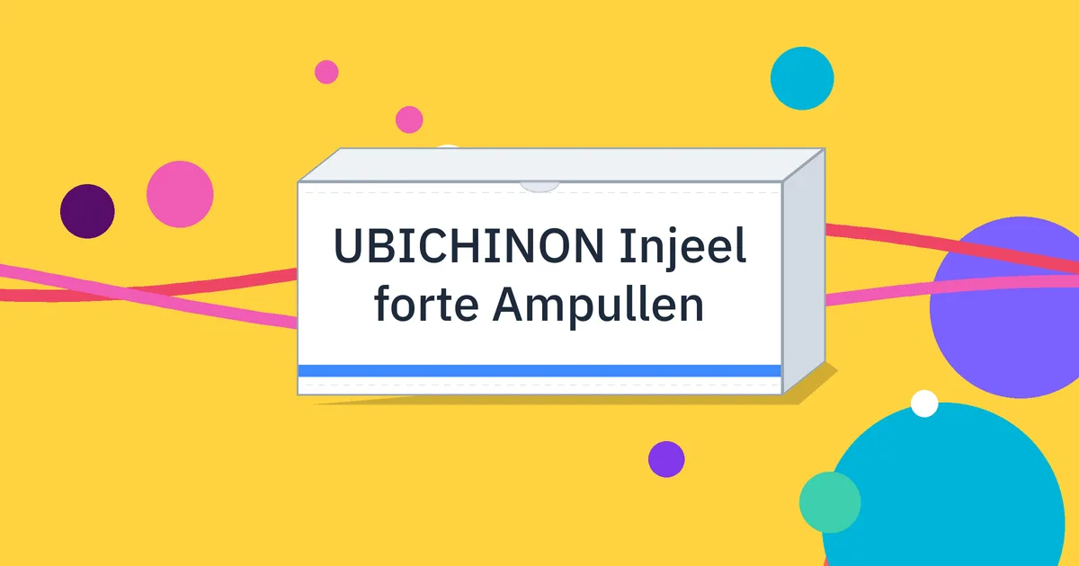 Symbolbild: Packung mit der Aufschrift UBICHINON Injeel forte Ampullen (PZN 01497445) – Verfügbarkeit und Bezug in Apotheken in Frankfurt am Main