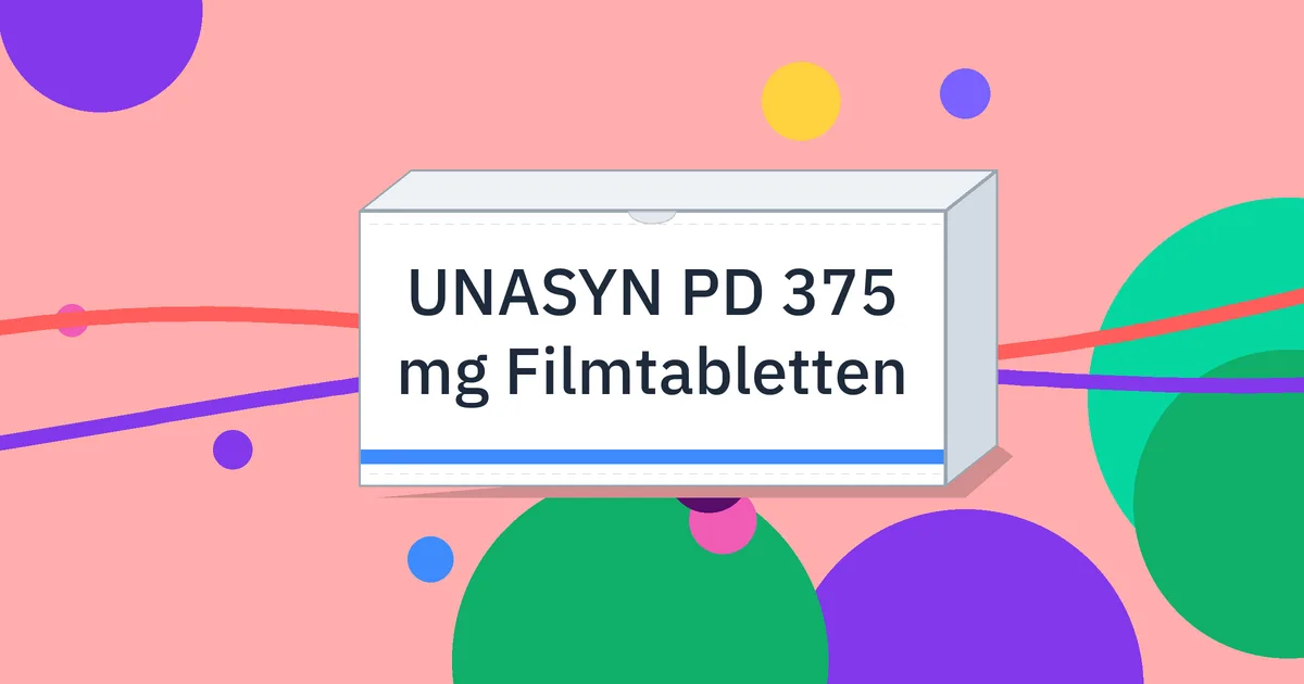 Symbolbild: Packung mit der Aufschrift UNASYN PD 375 mg Filmtabletten (PZN 19503092) – Verfügbarkeit und Bezug in Apotheken in Frankfurt am Main