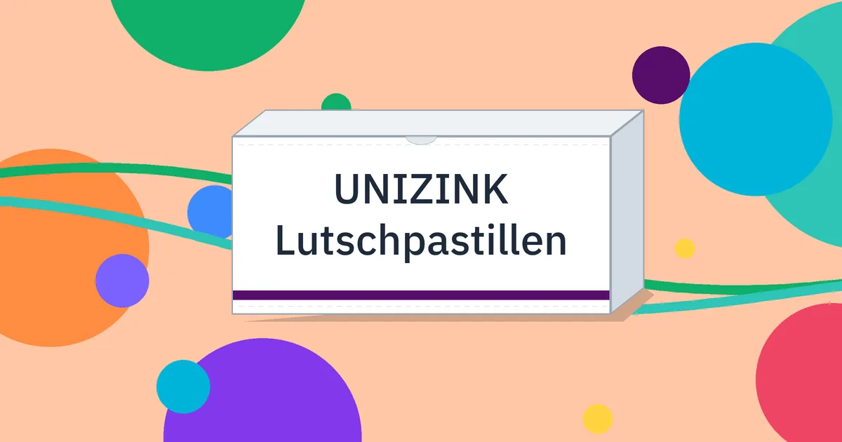 Symbolbild: Packung mit der Aufschrift UNIZINK Lutschpastillen (PZN 04712401) – Verfügbarkeit und Bezug in Apotheken in Frankfurt am Main