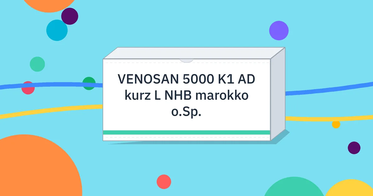 Symbolbild: Packung mit der Aufschrift VENOSAN 5000 K1 AD kurz L NHB marokko o.Sp. (PZN 14431152) – Verfügbarkeit und Bezug in Apotheken in Frankfurt am Main