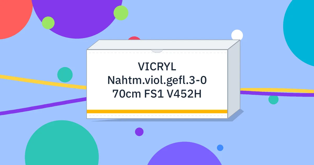 Symbolbild: Packung mit der Aufschrift VICRYL Nahtm.viol.gefl.3-0 70cm FS1 V452H (PZN 16809815) – Verfügbarkeit und Bezug in Apotheken in Frankfurt am Main