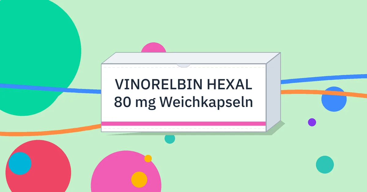 Symbolbild: Packung mit der Aufschrift VINORELBIN HEXAL 80 mg Weichkapseln (PZN 15416249) – Verfügbarkeit und Bezug in Apotheken in Frankfurt am Main