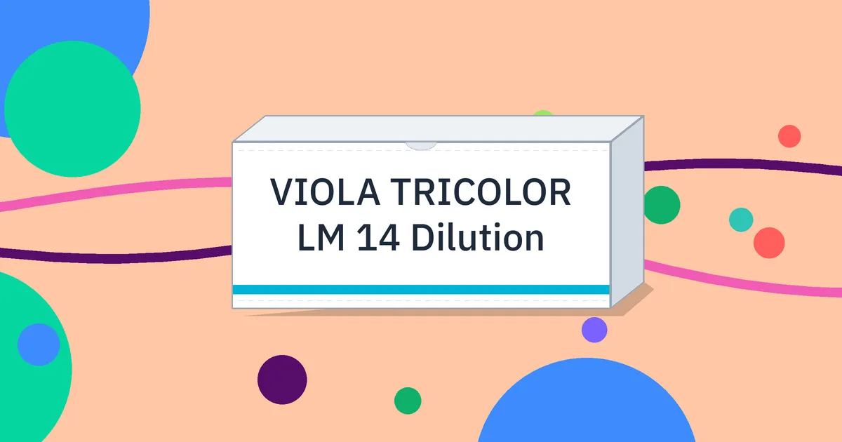 Symbolbild: Packung mit der Aufschrift VIOLA TRICOLOR LM 14 Dilution (PZN 13276175) – Verfügbarkeit und Bezug in Apotheken in Frankfurt am Main