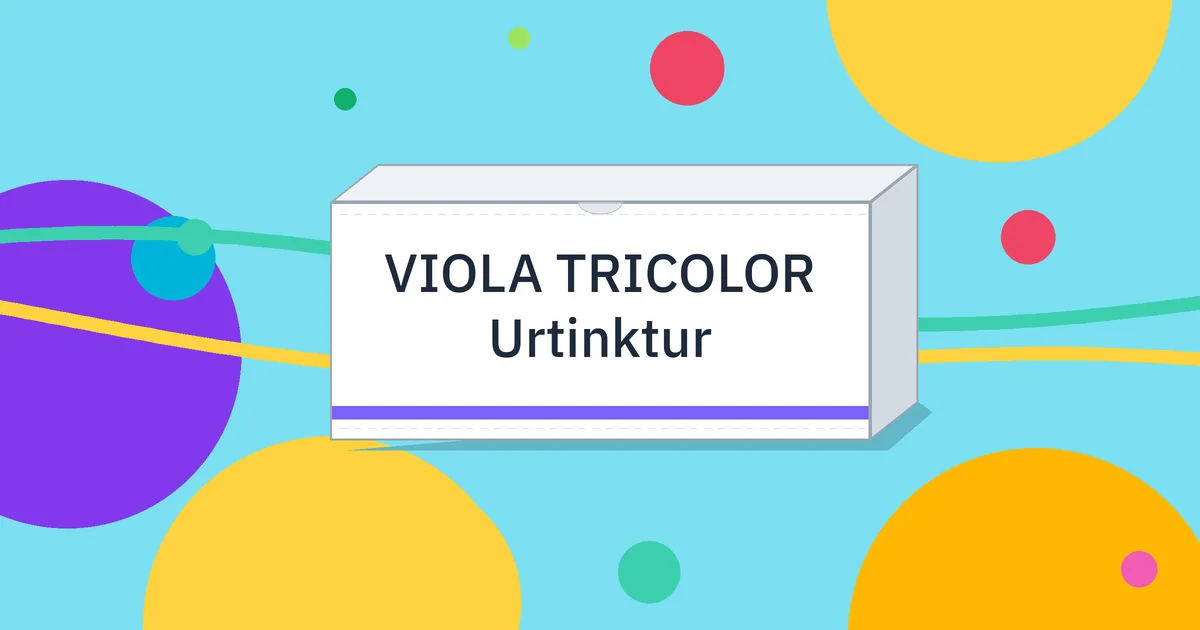 Symbolbild: Packung mit der Aufschrift VIOLA TRICOLOR Urtinktur (PZN 02119604) – Verfügbarkeit und Bezug in Apotheken in Frankfurt am Main