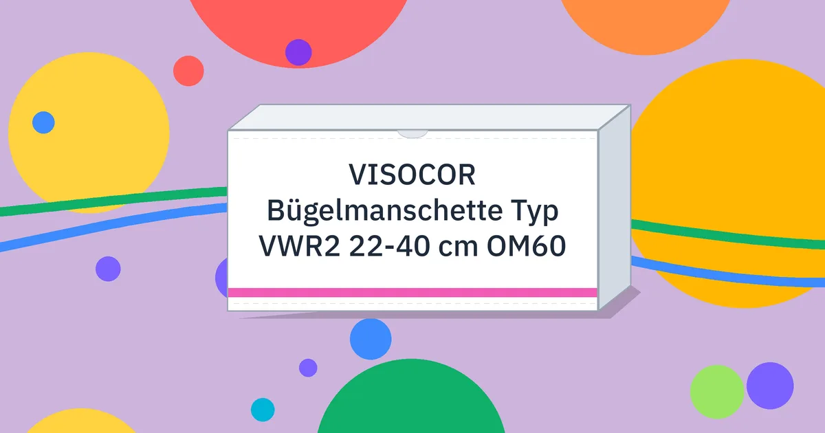 Symbolbild: Packung mit der Aufschrift VISOCOR Bügelmanschette Typ VWR2 22-40 cm OM60 (PZN 16353137) – Verfügbarkeit und Bezug in Apotheken in Frankfurt am Main