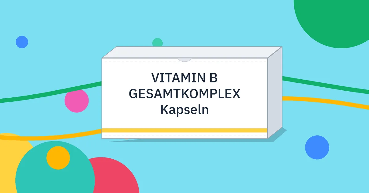 Symbolbild: Packung mit der Aufschrift VITAMIN B GESAMTKOMPLEX Kapseln (PZN 04722629) – Verfügbarkeit und Bezug in Apotheken in Frankfurt am Main