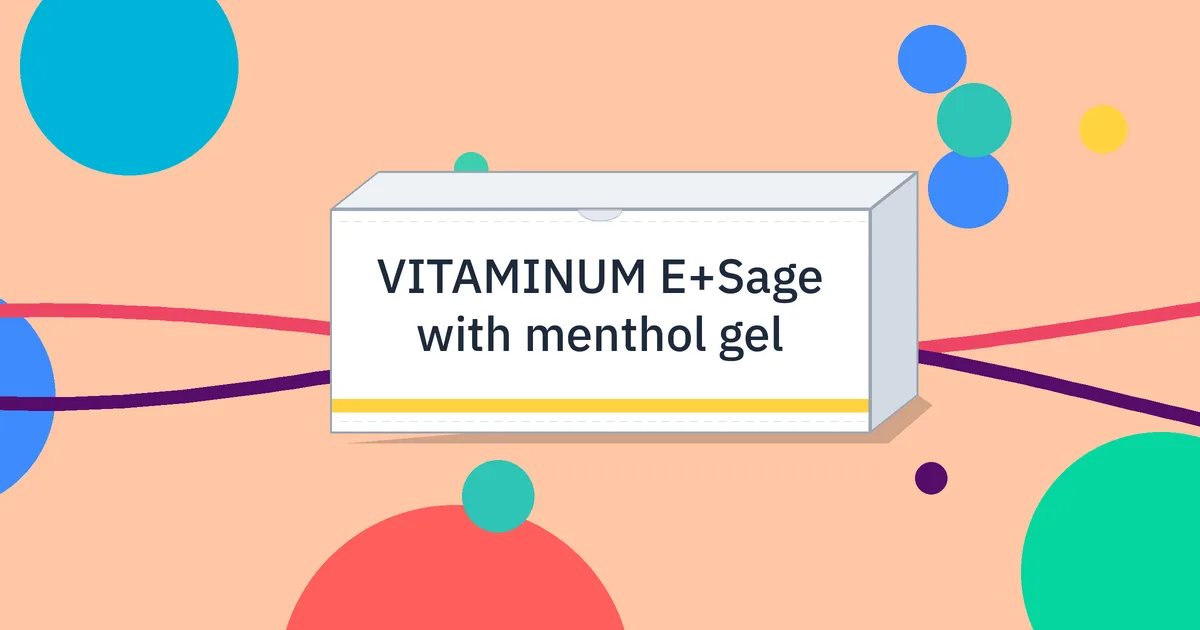 Symbolbild: Packung mit der Aufschrift VITAMINUM E+Sage with menthol gel (PZN 19162231) – Verfügbarkeit und Bezug in Apotheken in Frankfurt am Main
