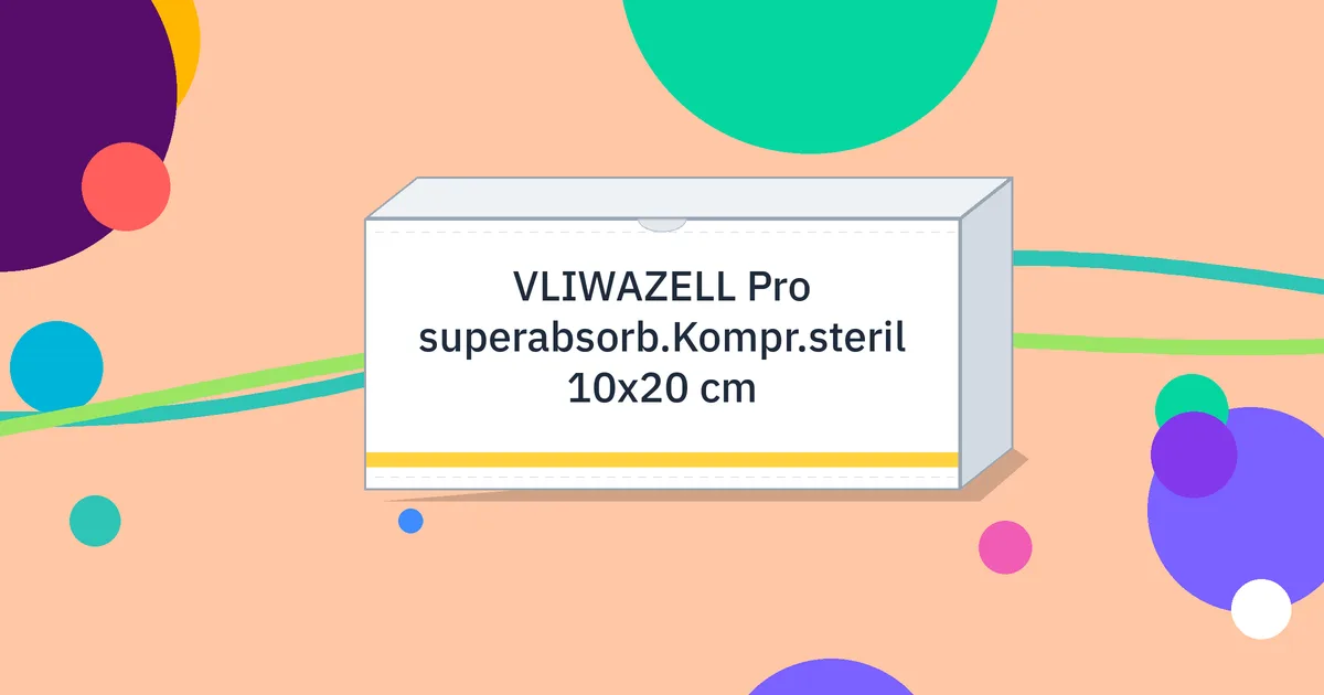 Symbolbild: Packung mit der Aufschrift VLIWAZELL Pro superabsorb.Kompr.steril 10x20 cm (PZN 18374706) – Verfügbarkeit und Bezug in Apotheken in Frankfurt am Main