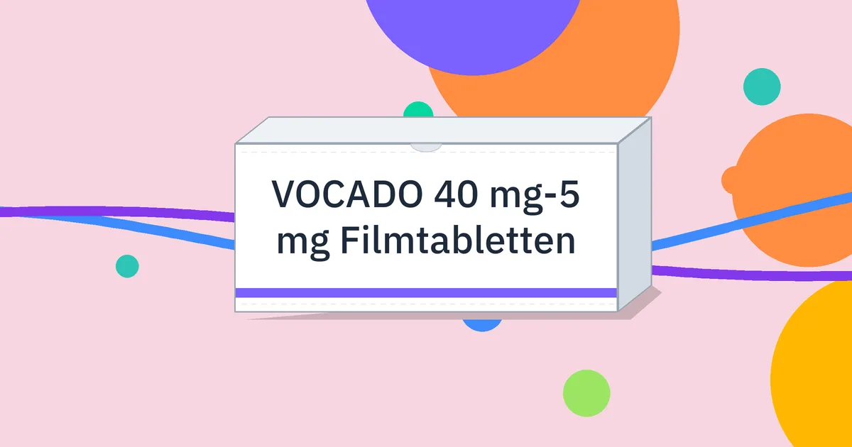 Symbolbild: Packung mit der Aufschrift VOCADO 40 mg-5 mg Filmtabletten (PZN 07293904) – Verfügbarkeit und Bezug in Apotheken in Frankfurt am Main