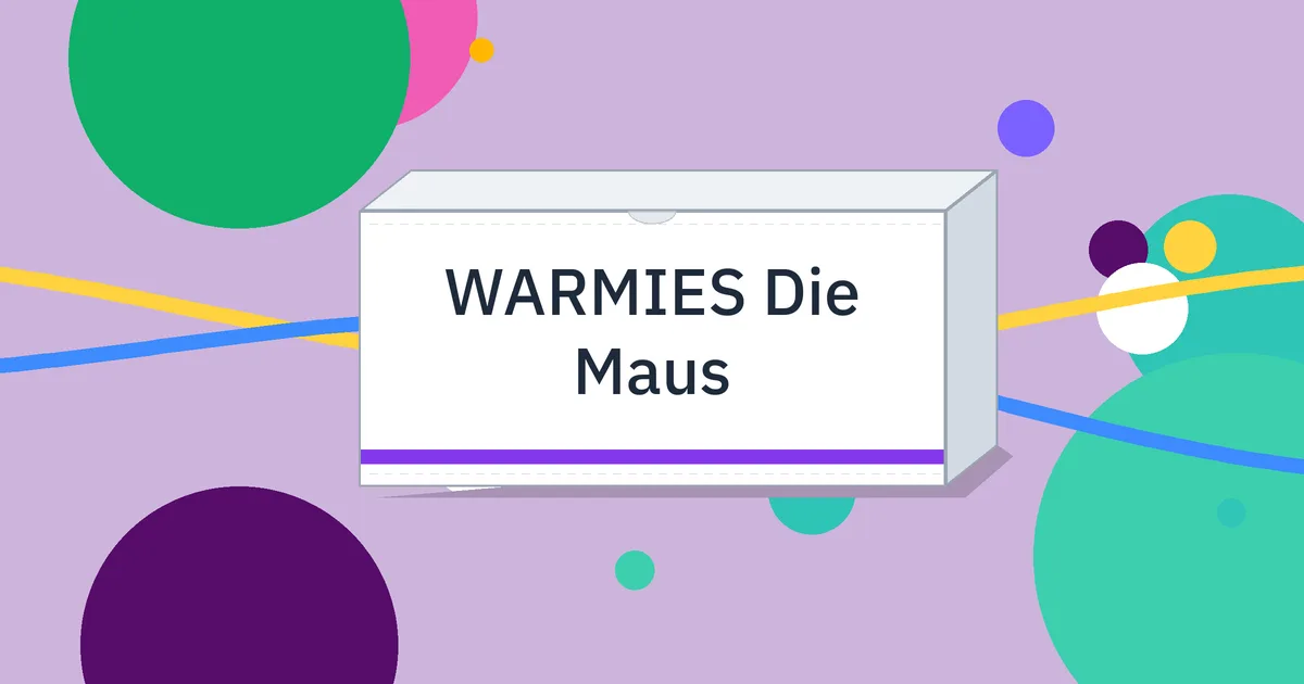 Symbolbild: Packung mit der Aufschrift WARMIES Die Maus (PZN 10745942) – Verfügbarkeit und Bezug in Apotheken in Frankfurt am Main
