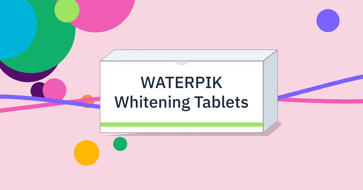 Symbolbild: Packung mit der Aufschrift WATERPIK Whitening Tablets (PZN 15410235) – Verfügbarkeit und Bezug in Apotheken in Frankfurt am Main