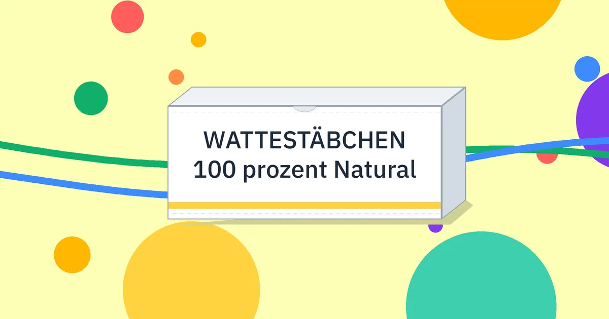 Symbolbild: Packung mit der Aufschrift WATTESTÄBCHEN 100 prozent Natural (PZN 20421235) – Verfügbarkeit und Bezug in Apotheken in Frankfurt am Main