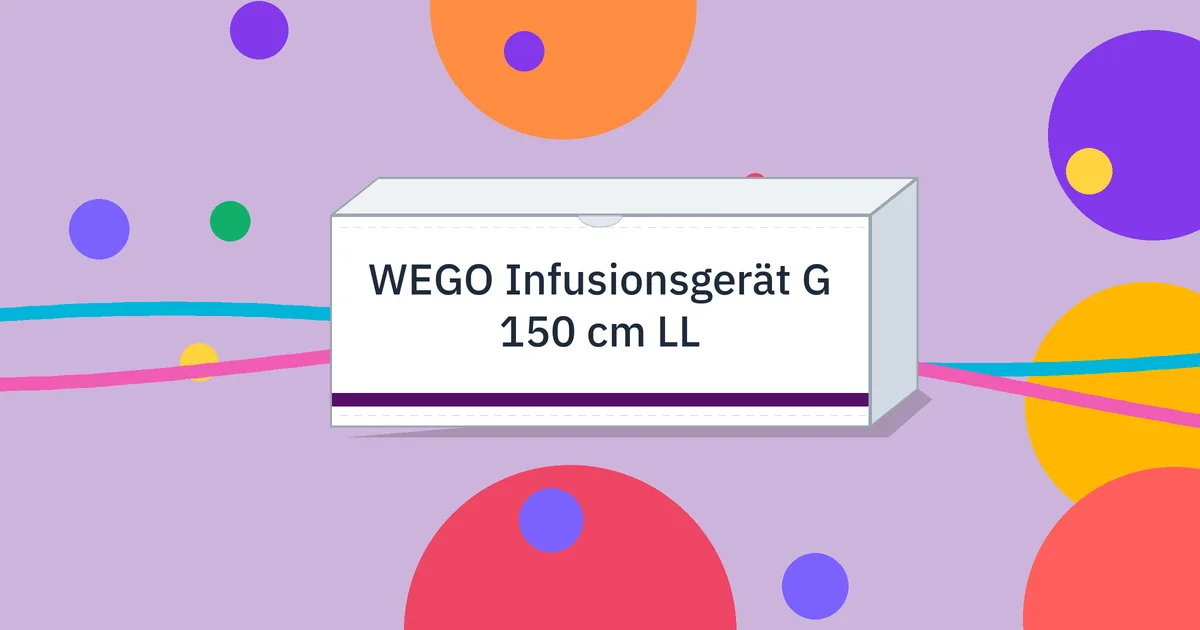 Symbolbild: Packung mit der Aufschrift WEGO Infusionsgerät G 150 cm LL (PZN 18860111) – Verfügbarkeit und Bezug in Apotheken in Frankfurt am Main