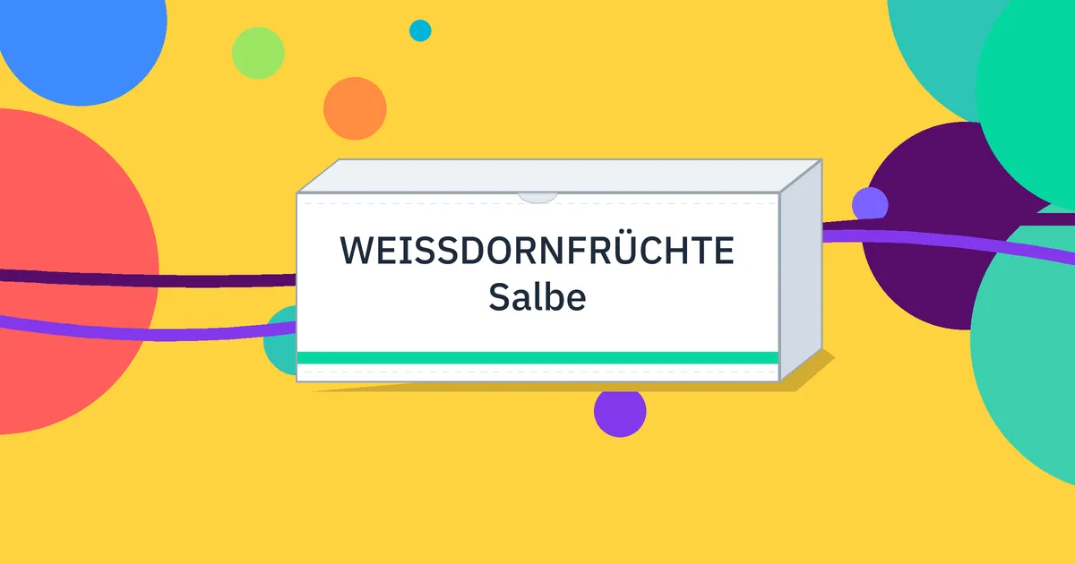 Symbolbild: Packung mit der Aufschrift WEISSDORNFRÜCHTE Salbe (PZN 18396961) – Verfügbarkeit und Bezug in Apotheken in Frankfurt am Main