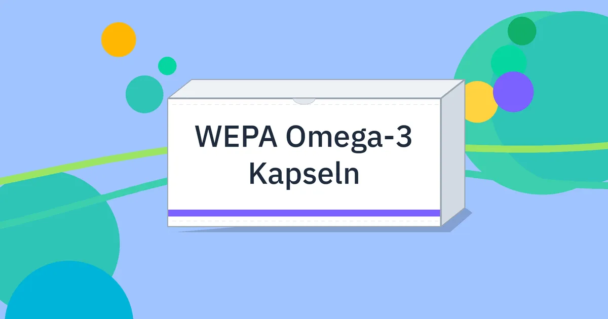 Symbolbild: Packung mit der Aufschrift WEPA Omega-3 Kapseln (PZN 17830332) – Verfügbarkeit und Bezug in Apotheken in Frankfurt am Main