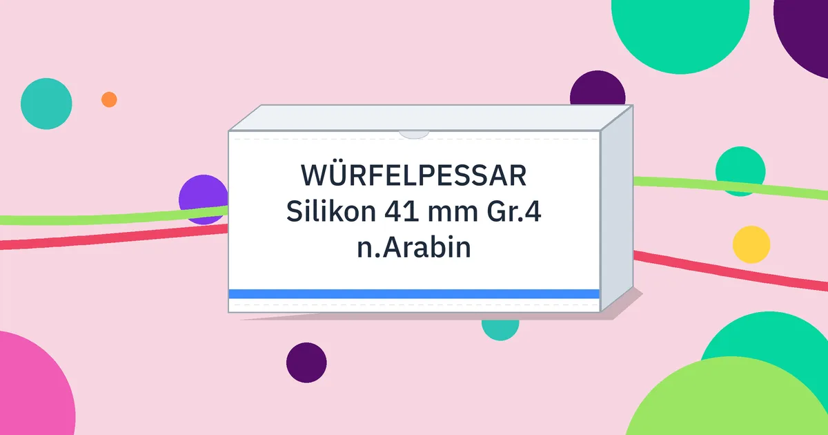 Symbolbild: Packung mit der Aufschrift WÜRFELPESSAR Silikon 41 mm Gr.4 n.Arabin (PZN 00242111) – Verfügbarkeit und Bezug in Apotheken in Frankfurt am Main