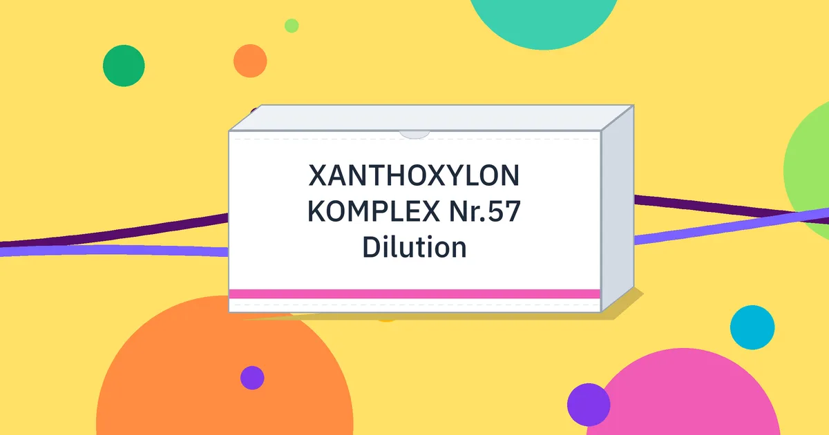 Symbolbild: Packung mit der Aufschrift XANTHOXYLON KOMPLEX Nr.57 Dilution (PZN 01910796) – Verfügbarkeit und Bezug in Apotheken in Frankfurt am Main