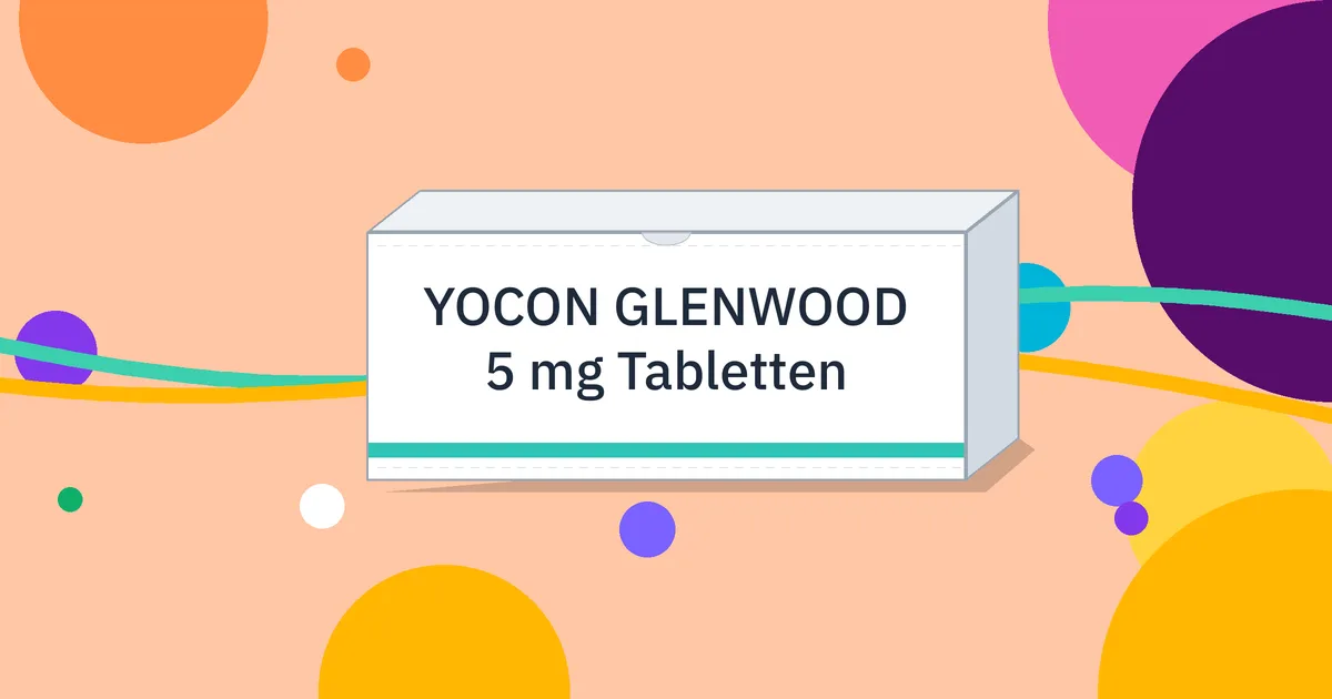 Symbolbild: Packung mit der Aufschrift YOCON GLENWOOD 5 mg Tabletten (PZN 03752887) – Verfügbarkeit und Bezug in Apotheken in Frankfurt am Main
