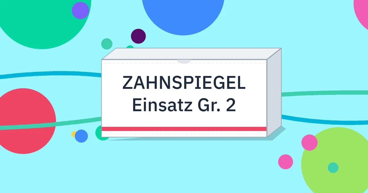 Symbolbild: Packung mit der Aufschrift ZAHNSPIEGEL Einsatz Gr. 2 (PZN 02446792) – Verfügbarkeit und Bezug in Apotheken in Frankfurt am Main