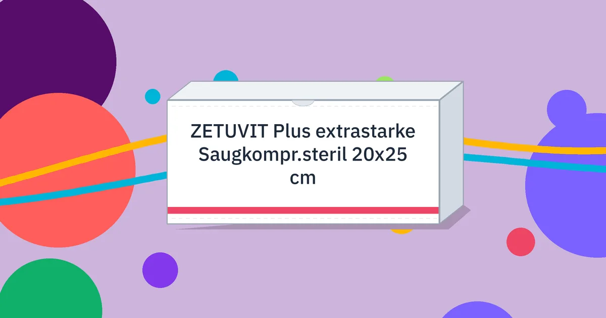 Symbolbild: Packung mit der Aufschrift ZETUVIT Plus extrastarke Saugkompr.steril 20x25 cm (PZN 19767603) – Verfügbarkeit und Bezug in Apotheken in Frankfurt am Main