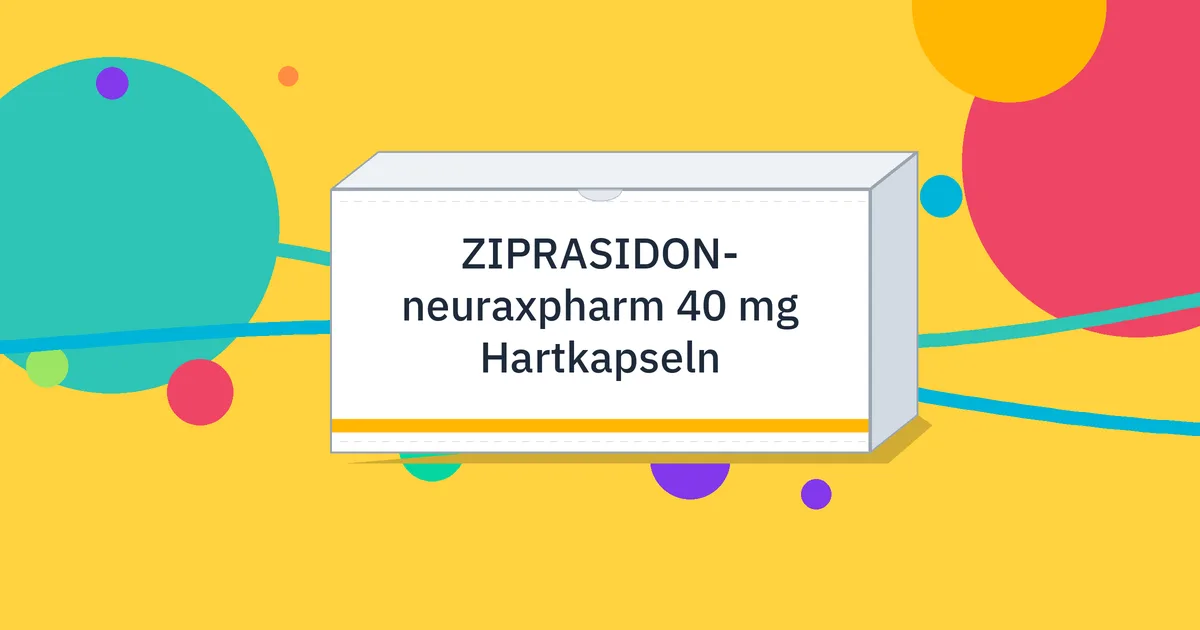 Symbolbild: Packung mit der Aufschrift ZIPRASIDON-neuraxpharm 40 mg Hartkapseln (PZN 09927827) – Verfügbarkeit und Bezug in Apotheken in Frankfurt am Main