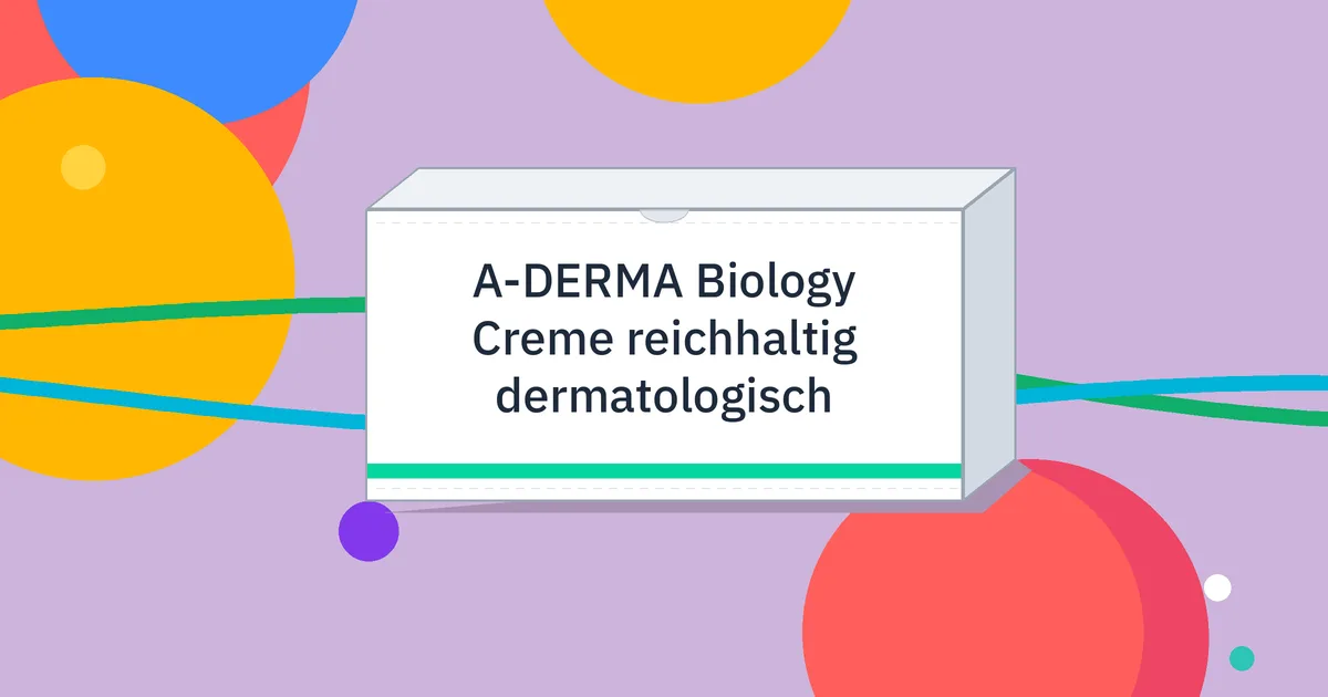 Symbolbild: Packung mit der Aufschrift A-DERMA Biology Creme reichhaltig dermatologisch (PZN 16830821) – Verfügbarkeit und Bezug in Apotheken in Frankfurt am Main