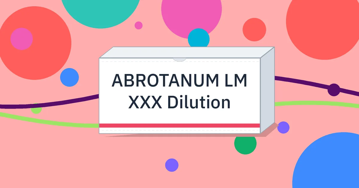 Symbolbild: Packung mit der Aufschrift ABROTANUM LM XXX Dilution (PZN 02820799) – Verfügbarkeit und Bezug in Apotheken in Frankfurt am Main