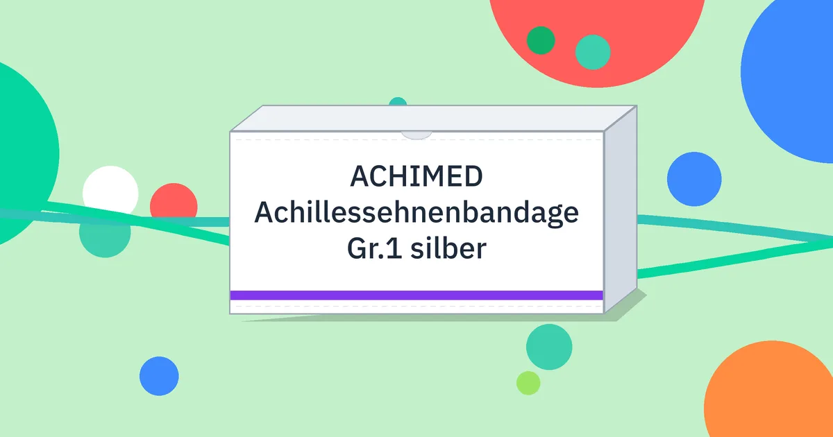 Symbolbild: Packung mit der Aufschrift ACHIMED Achillessehnenbandage Gr.1 silber (PZN 19170851) – Verfügbarkeit und Bezug in Apotheken in Frankfurt am Main